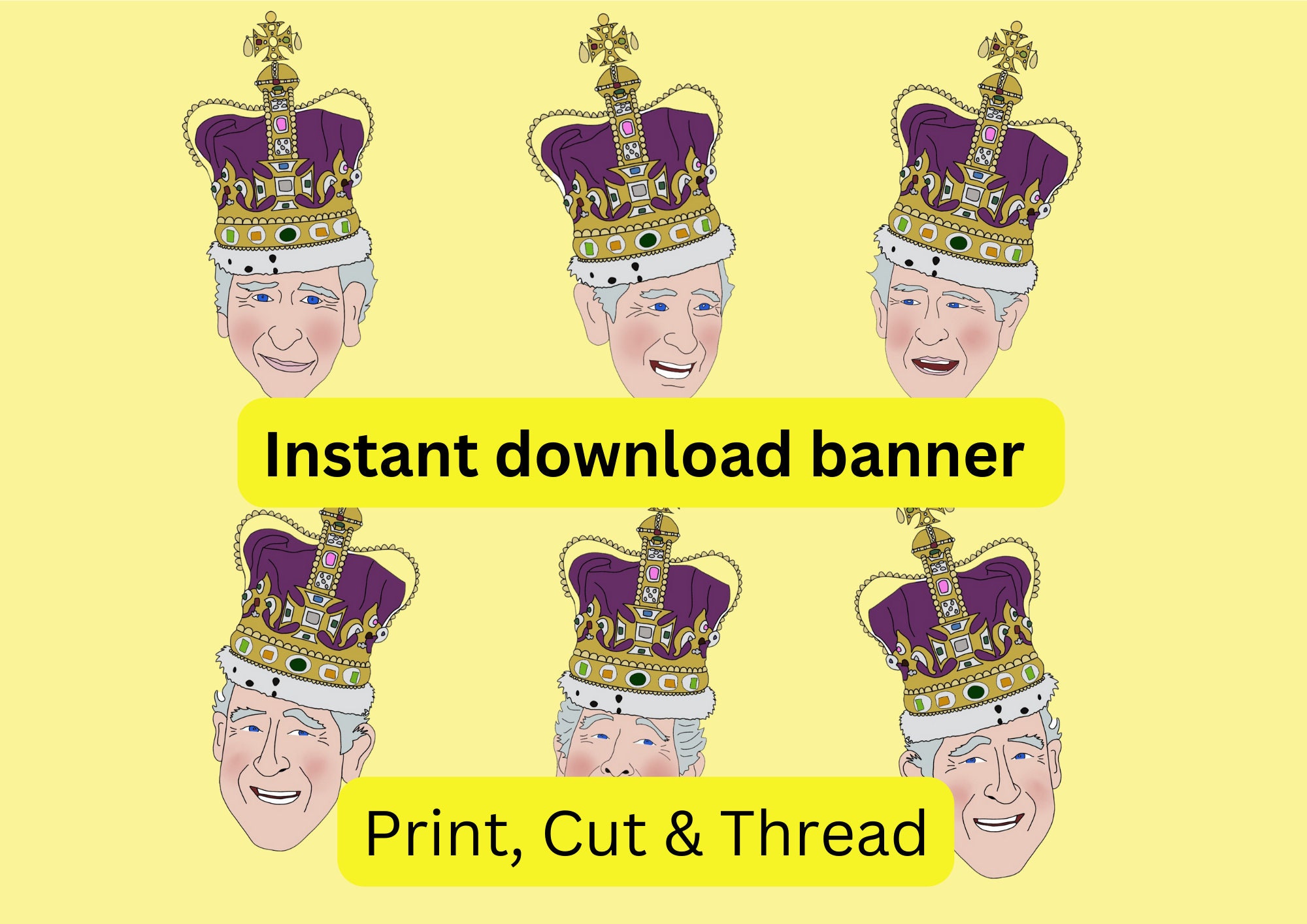 Printable Banner for King Charles Coronation, Coronation Bunting ...