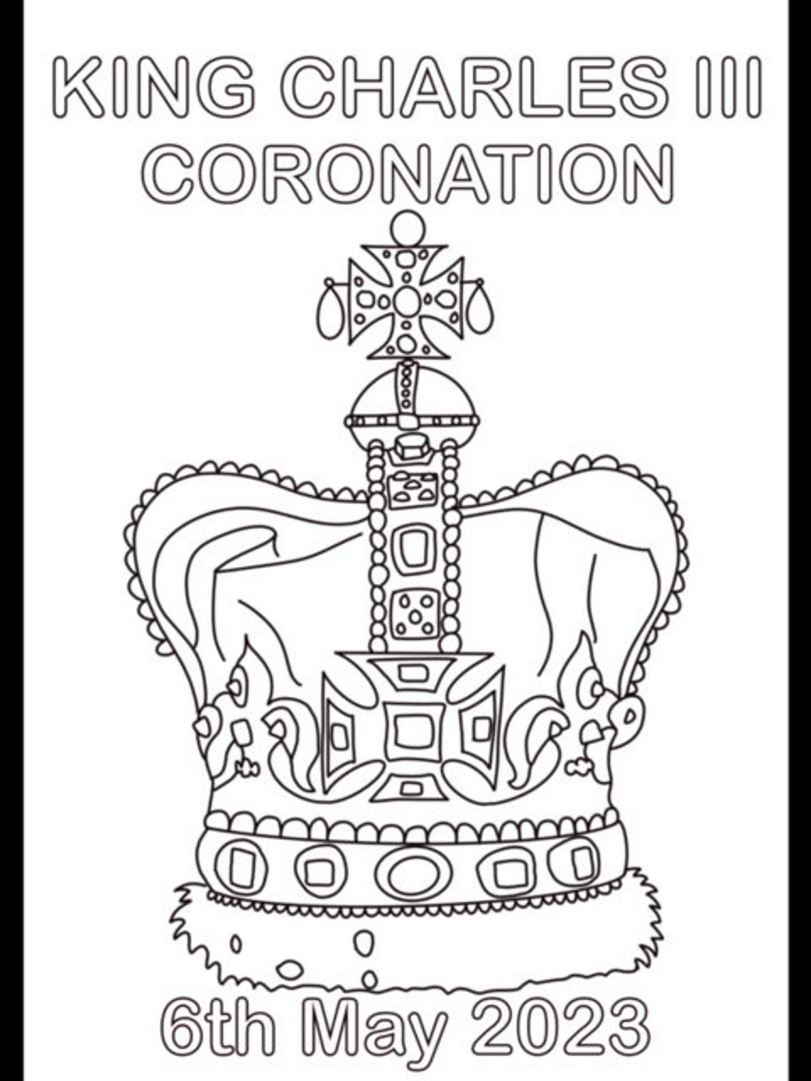 Coronation Crown Colouring, Colour in Crown, Coronation Colouring ...