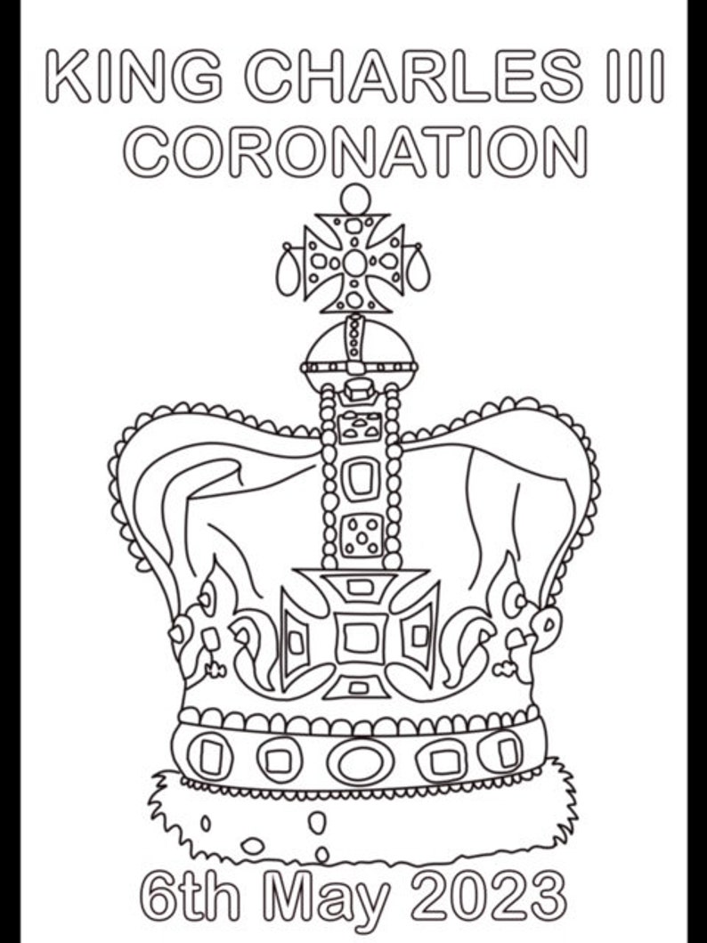 Coronation Crown Colouring, Colour in Crown, Coronation Colouring ...
