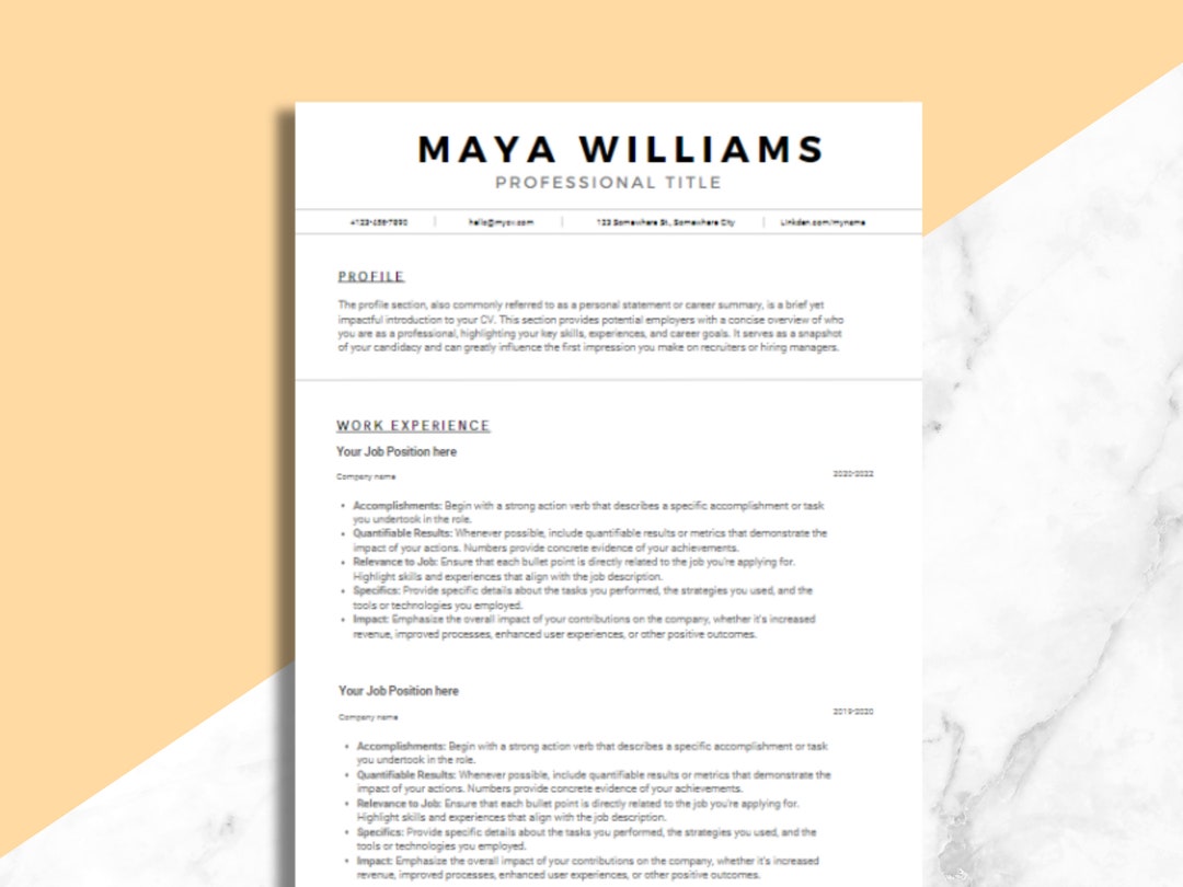 Modern Job Application Set | Editable Resume & Cover Letter Template ...