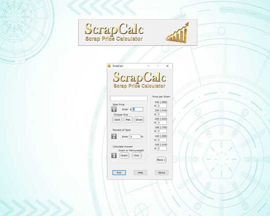 Scrapcalc Scrap Price Calculator for Gold, Silver & Platinum - Etsy