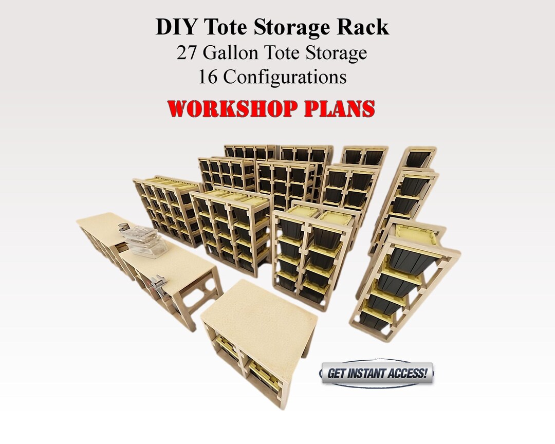 DIY Plans for 27-gallon Tote Storage Rack - 16 Total Configurations - Etsy