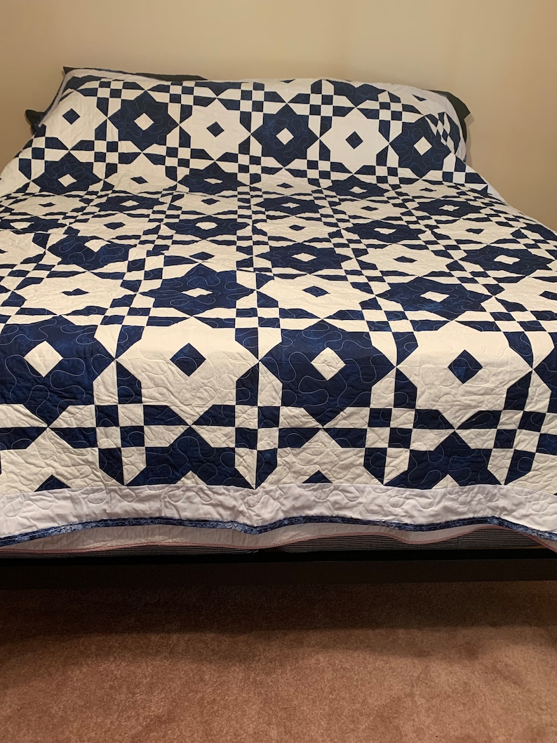 This Blue and White Charming Quilt. Crisp, Calm, and Captivating ...