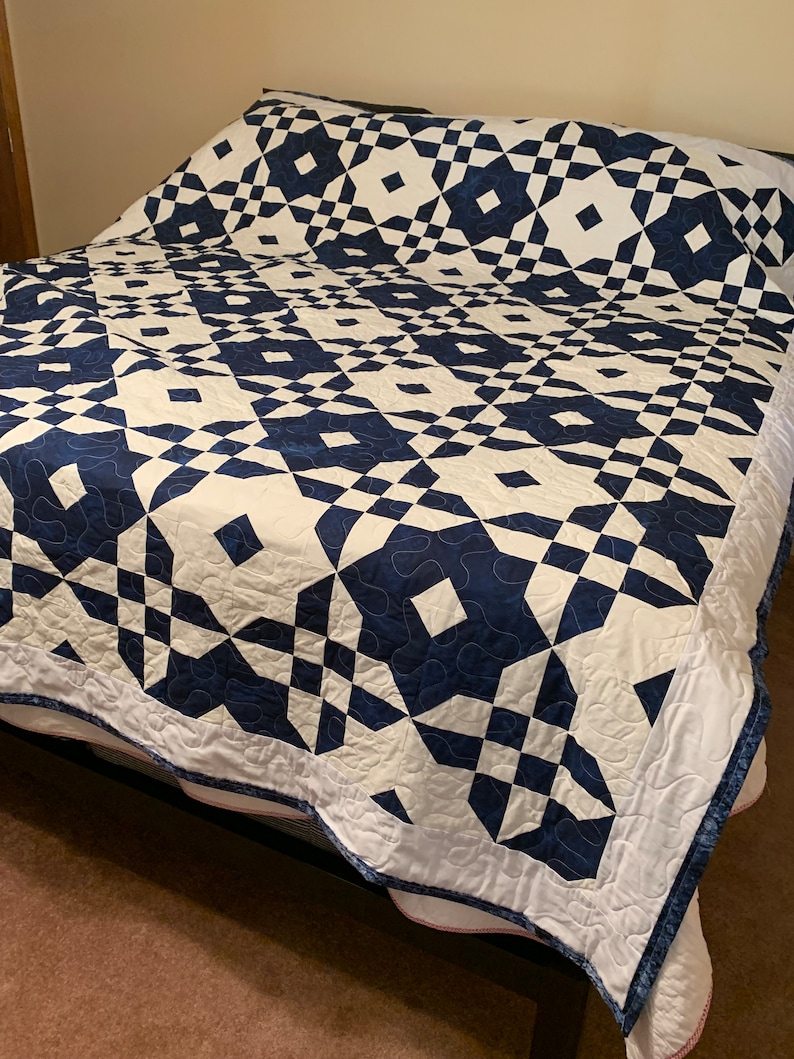 This Blue and White Charming Quilt. Crisp, Calm, and Captivating ...