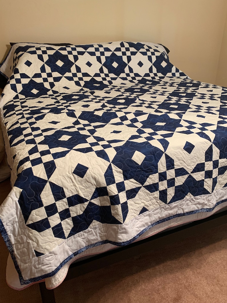 This Blue and White Charming Quilt. Crisp, Calm, and Captivating ...