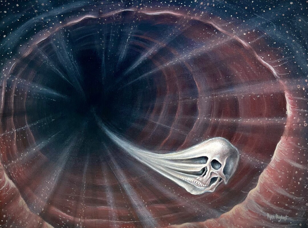 Skull Being Spaghettified by a Black Hole - Etsy
