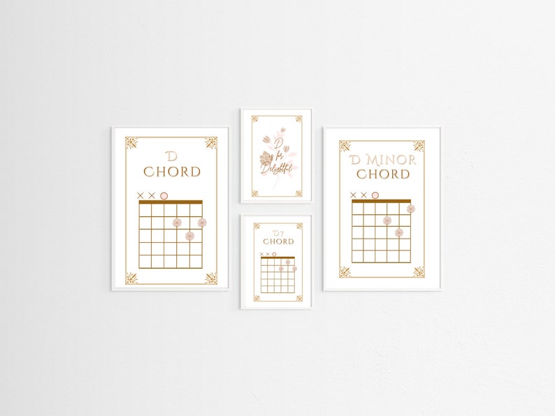 Learn Guitar D Chord Cute Minimal Music Wall Art Printable and Digital ...