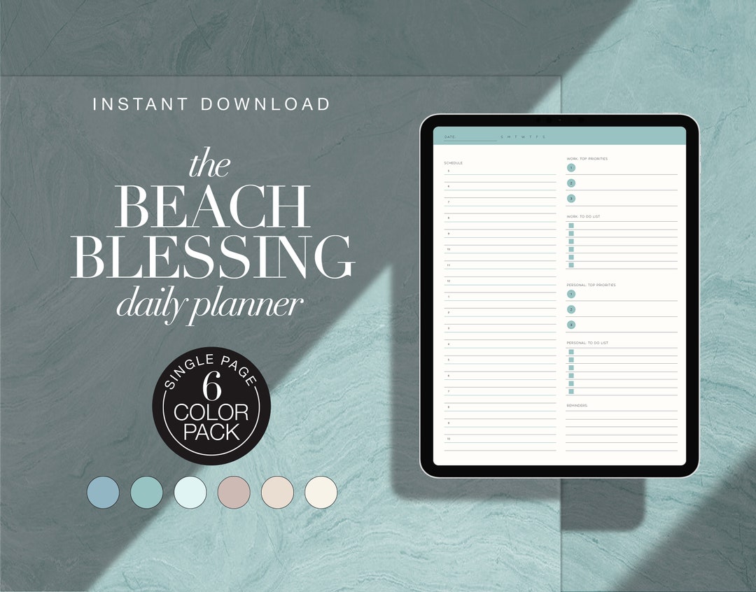The Digital Planner Beach Blessing Theme Portrait Goodnotes, Notability ...