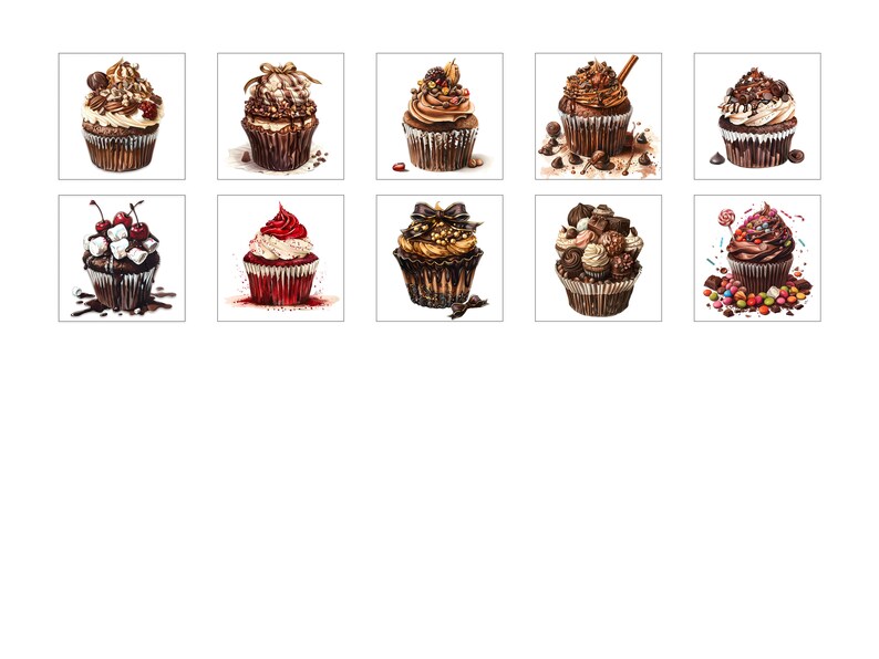 30 Chocolate Cupcake Clipart Illustrations, Perfect for Scrapbook ...