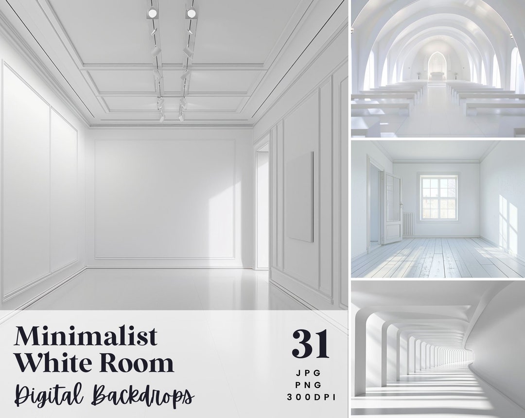 31 Minimalist White Room Digital Backdrops, Perfect for Wedding ...