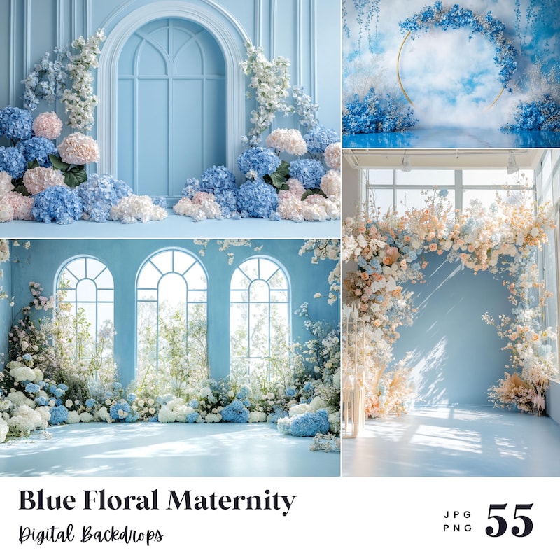 Maternity Blue Backdrops - Etsy