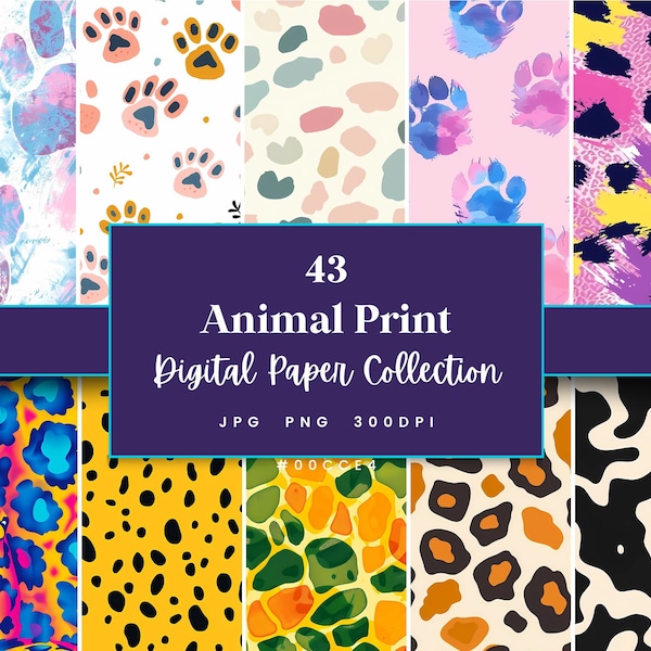 Digital Paper Animal - Etsy