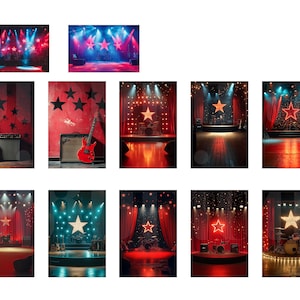55 Rockstar Digital Backdrops, Perfect for Rockstar, Birthday, Special ...