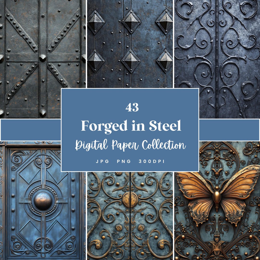 43 Forged in Steel Digital Paper, Perfect for Textures Backgrounds and ...