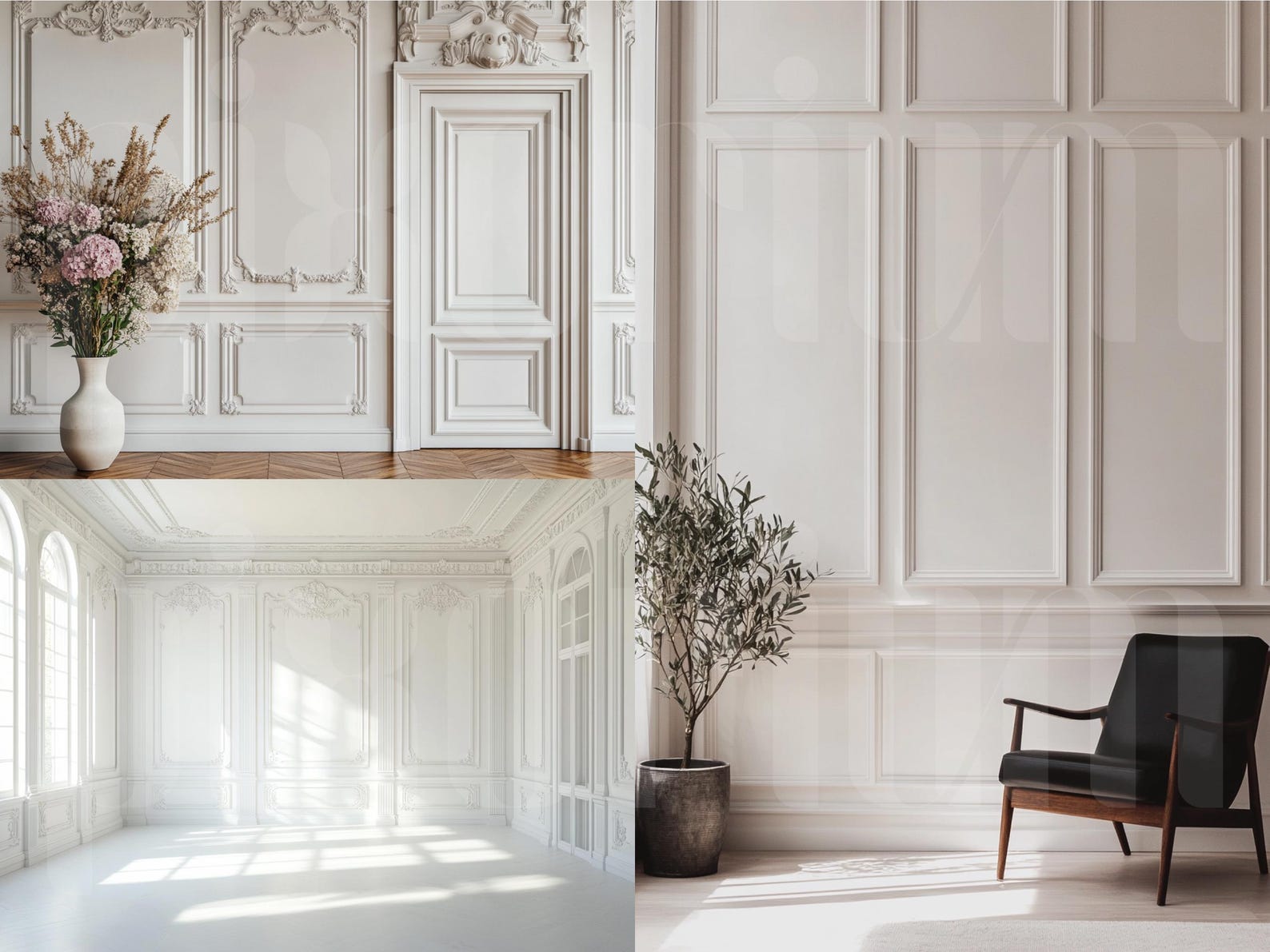 47 White Paneled Room Digital Backdrops, Perfect for Wedding, Birthday ...