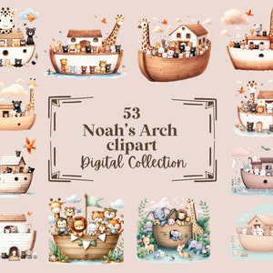 53 Noah's Arch Clipart Illustrations, Perfect for Scrapbook, Journal ...