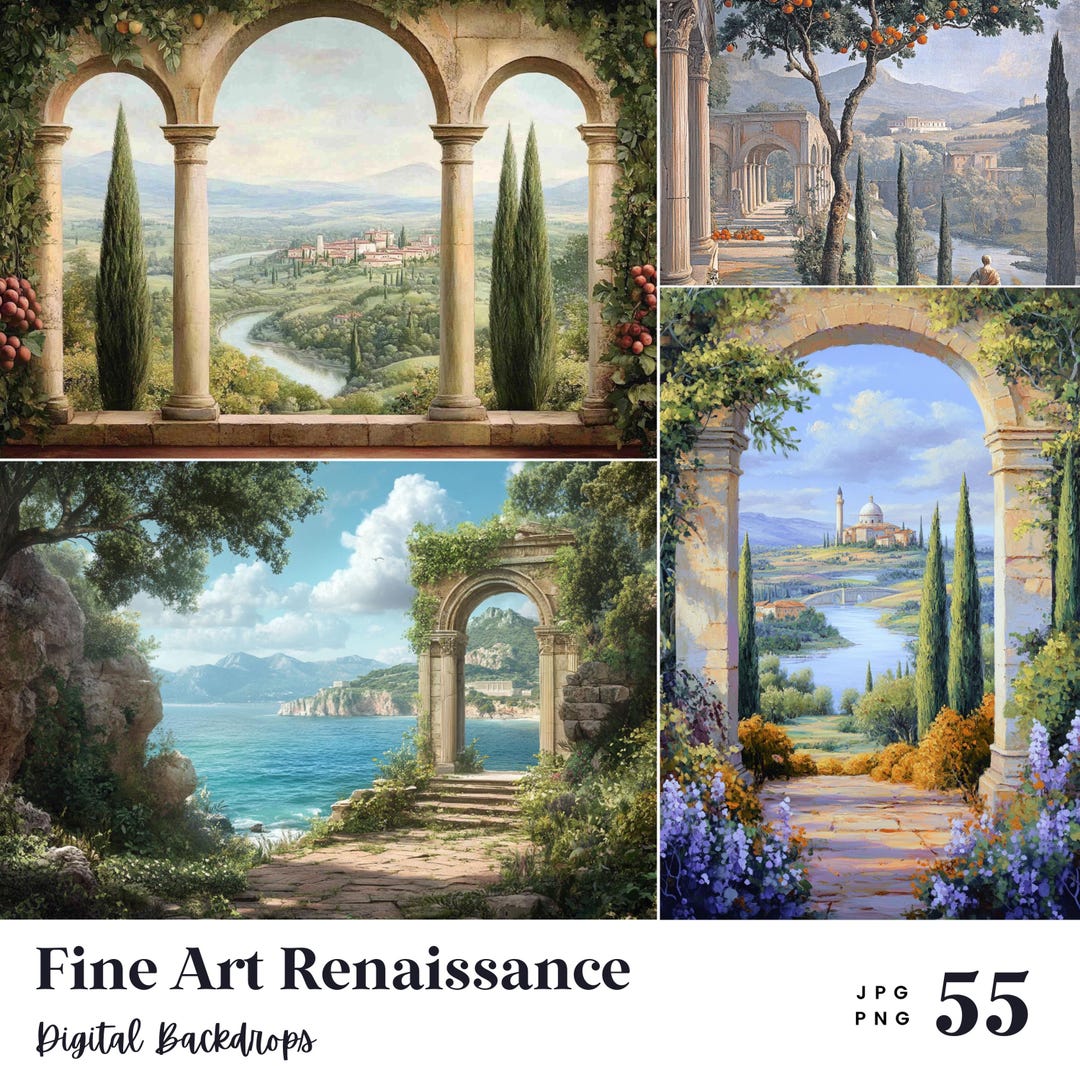55 Fine Art Renaissance Digital Backdrops, Perfect for Wedding ...