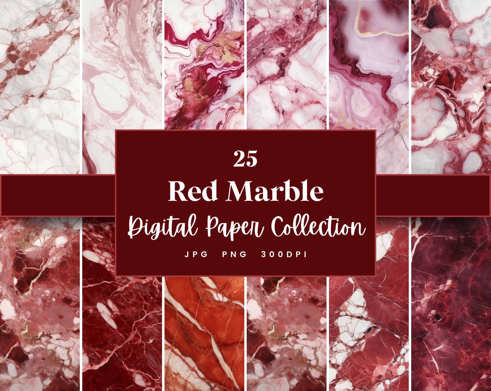 25 Red Marble Digital Paper, Red Marble Textures Backgrounds & Patterns ...