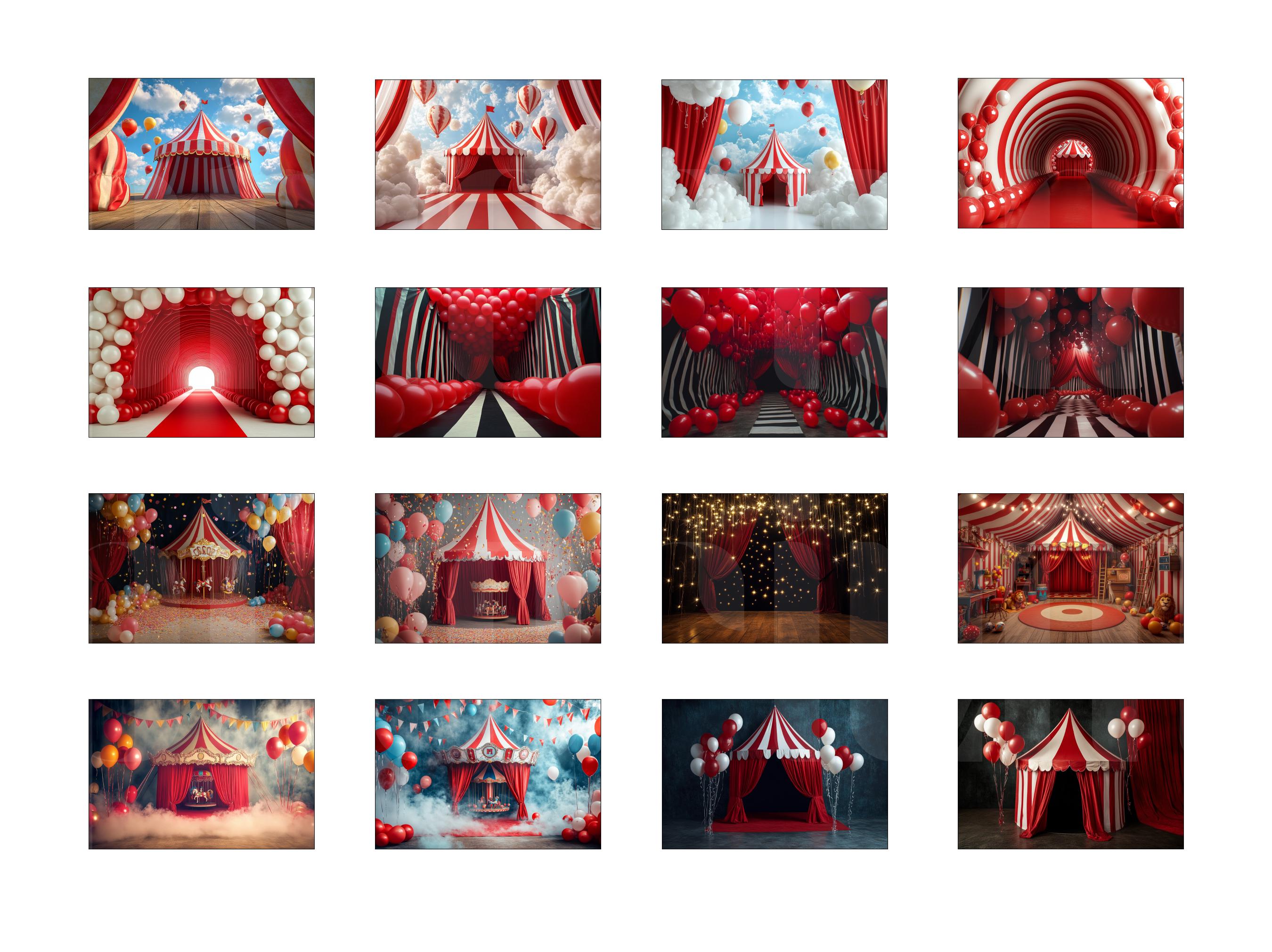 44 Circus Digital Backdrops, Perfect for Wedding, Birthday, Special Day ...