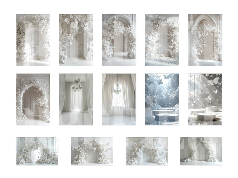 32 White Room Digital Backdrops, Perfect for Wedding, Birthday, Special ...