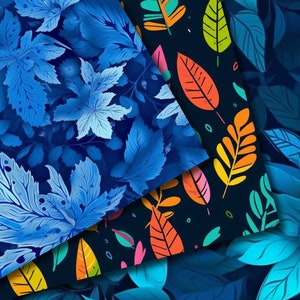 22 Tropical Leaves Digital Paper, Tropical Leaves Textures Backgrounds ...