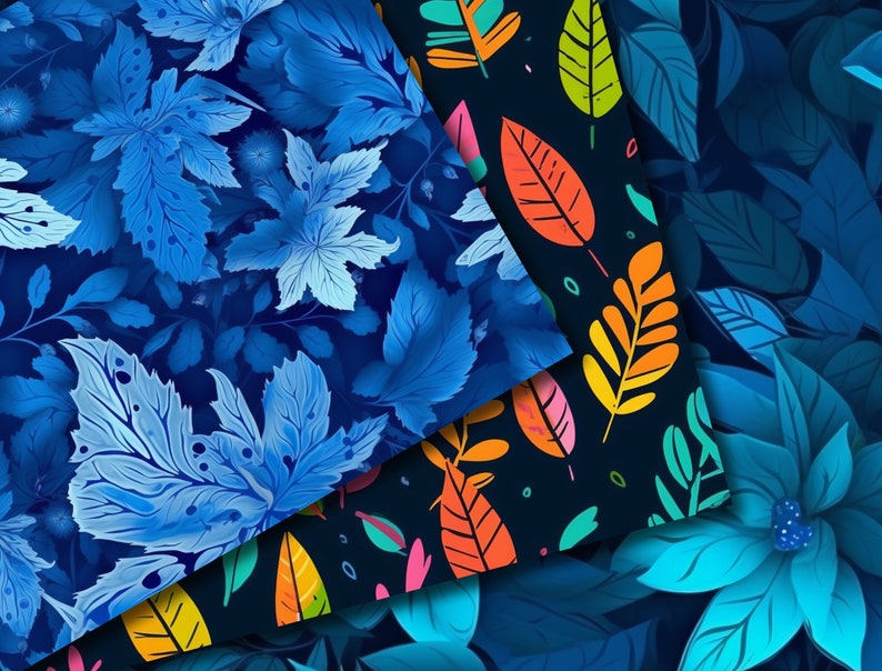 22 Tropical Leaves Digital Paper, Tropical Leaves Textures Backgrounds ...