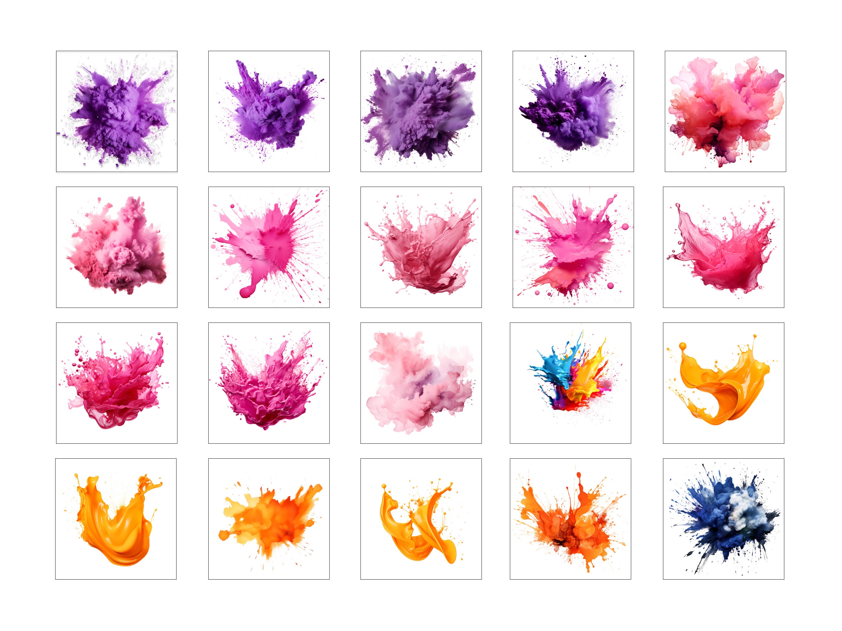 166 Color Splash Bundle Clipart, Alcohol Ink, Perfect for Scrapbook ...