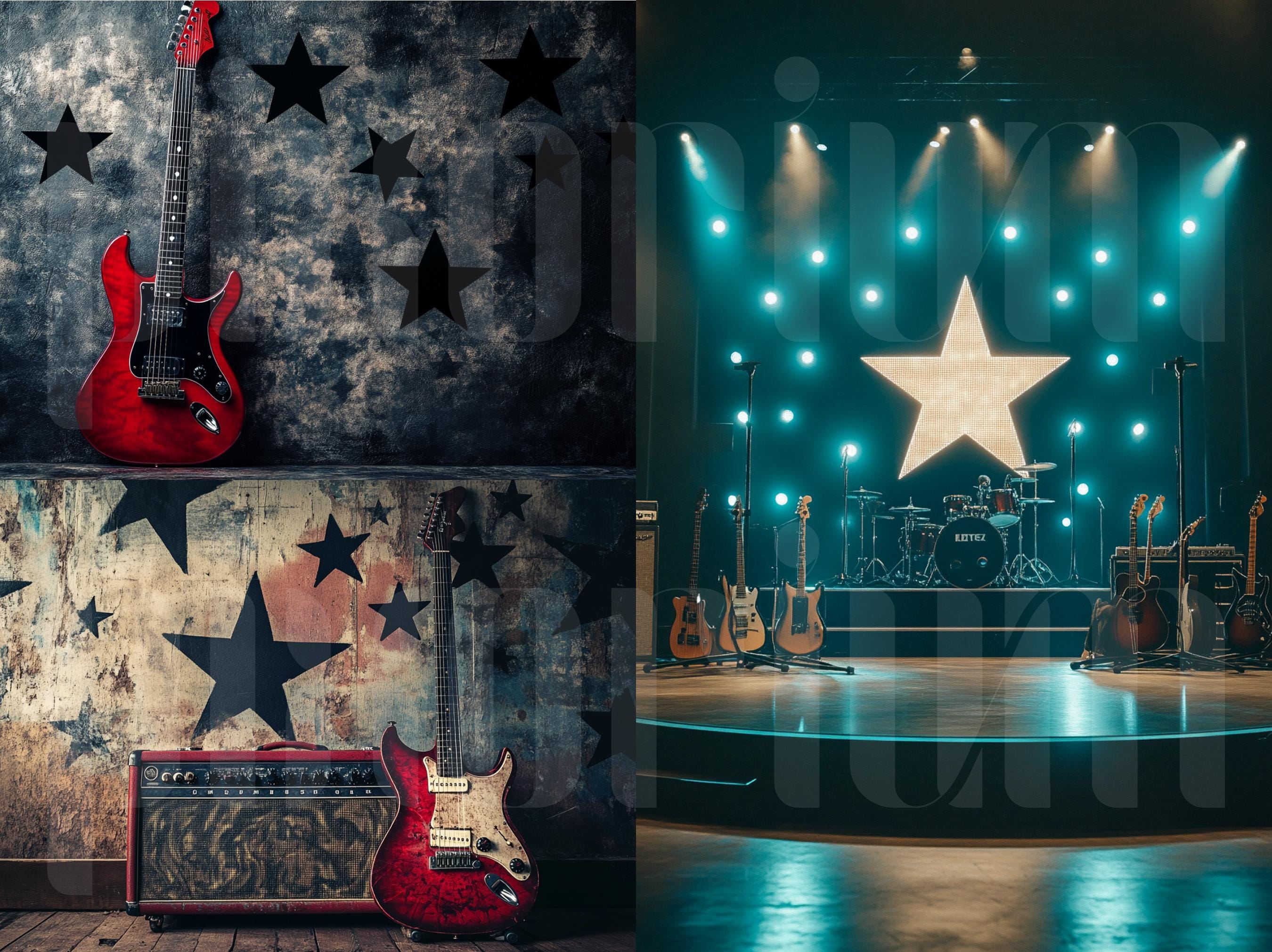 55 Rockstar Digital Backdrops, Perfect for Rockstar, Birthday, Special ...