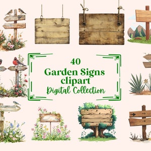 40 Garden Signs Clipart Illustrations, Perfect for Scrapbook, Journal ...