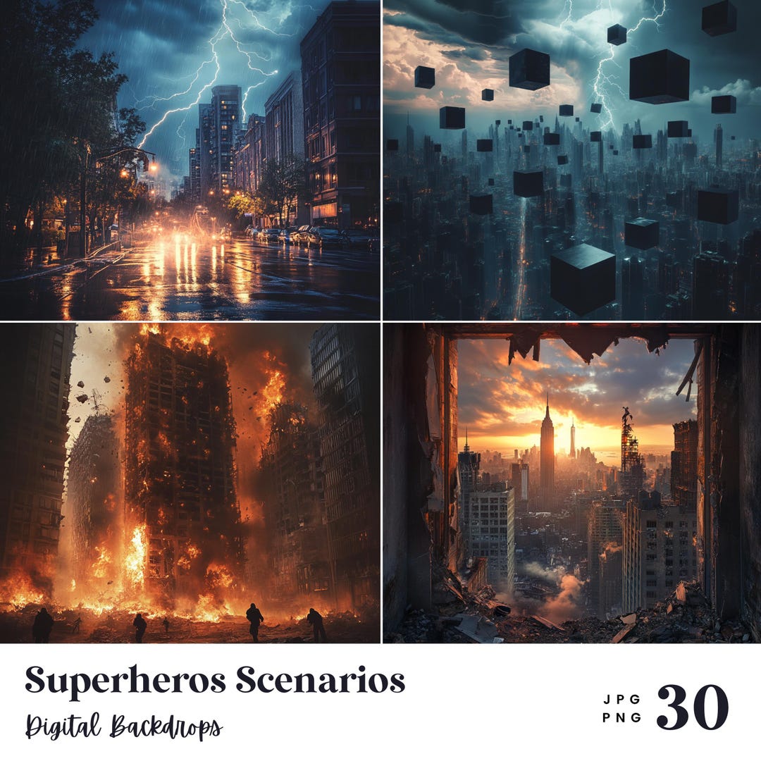 56 Superheros Scenarios Backdrops, Perfect for Wedding, Birthday ...