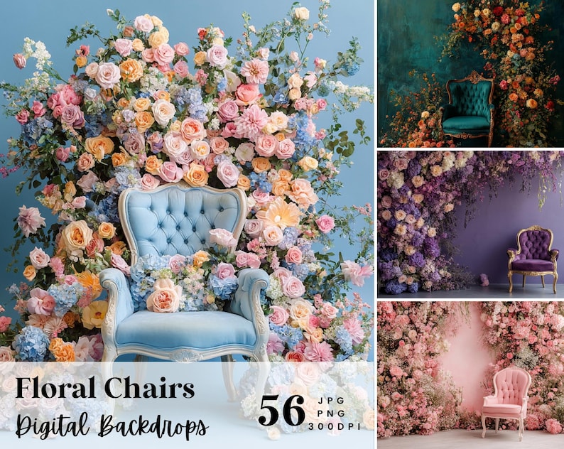 56 Floral Chairs Backdrops, Perfect for Wedding, Birthday, Special Day ...