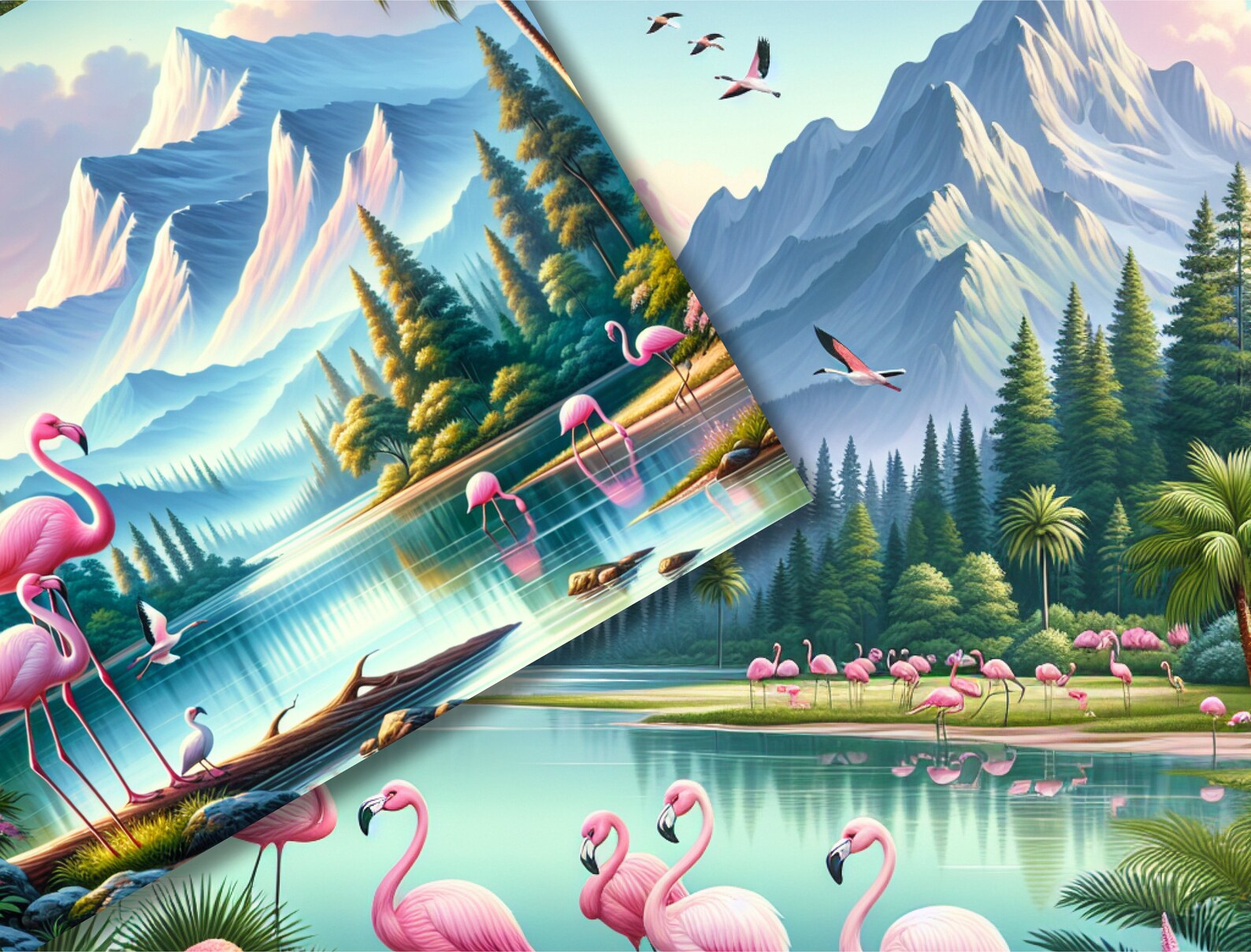 57 Enchanted Lake Background Digital Paper, Perfect for Textures ...