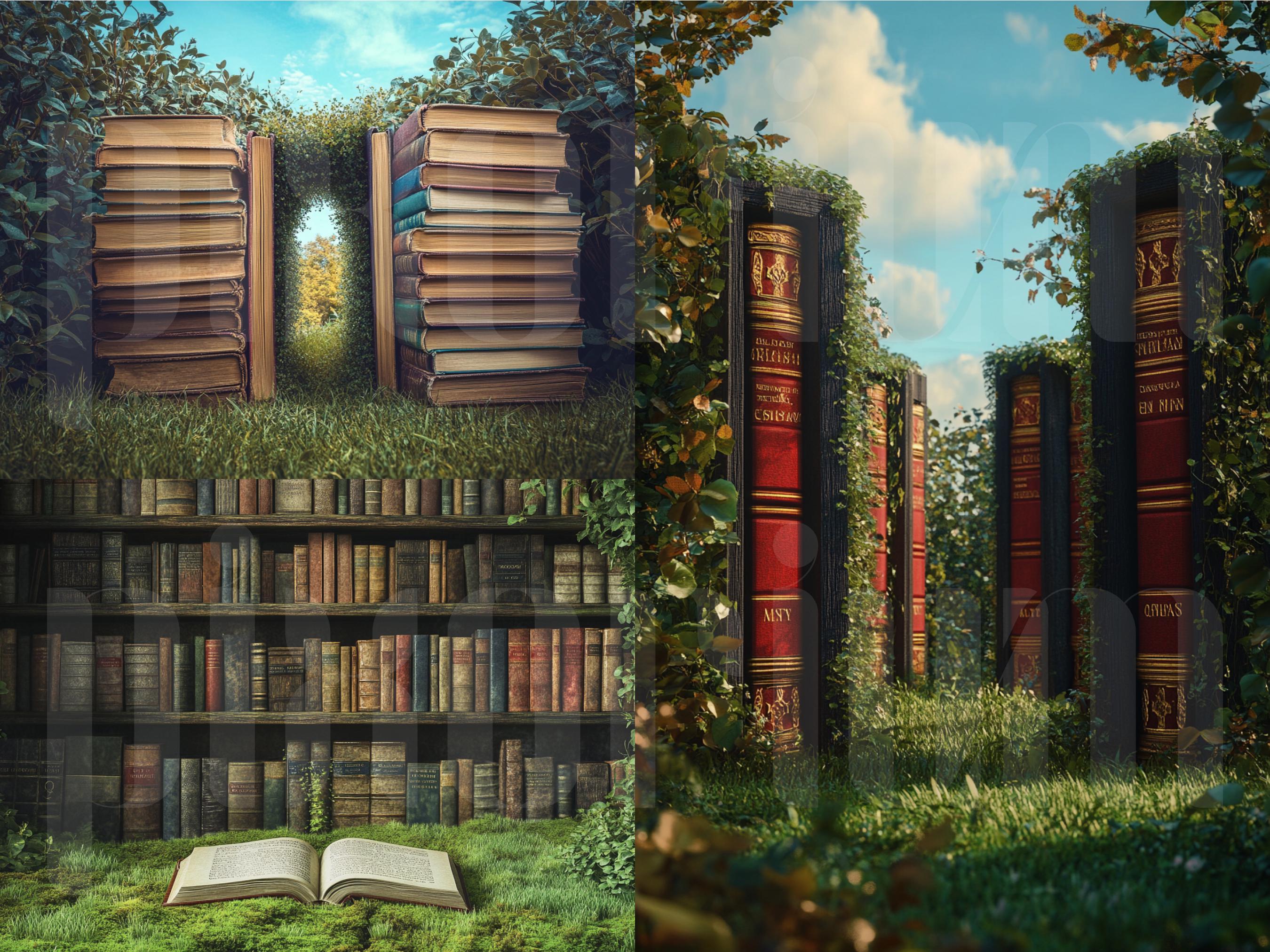 57 Enchanted Library Outdoor Digital Backdrops, Perfect for Birthday ...