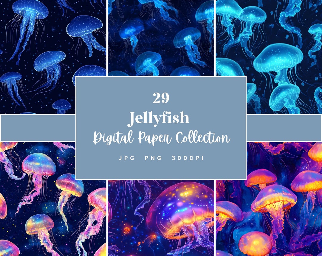 29 Jellyfish Seamless Digital Paper, Perfect for Textures Backgrounds ...
