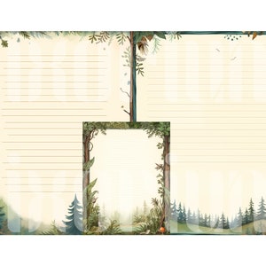 48 Forest Junk Journal Pages, Printable Collage Sheet, Digital ...