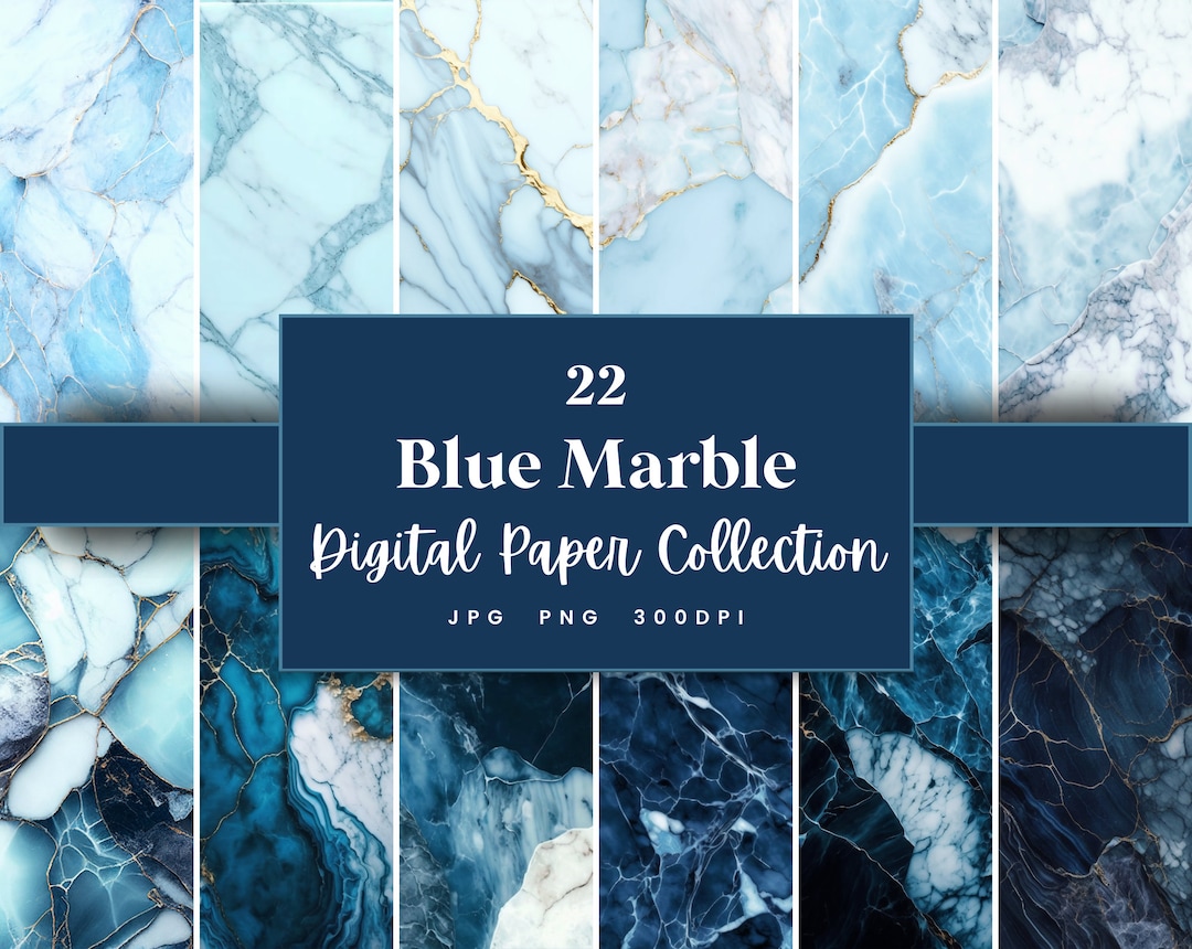 22 Blue Marble Digital Paper, Marble Textures Patterns & Backgrounds ...