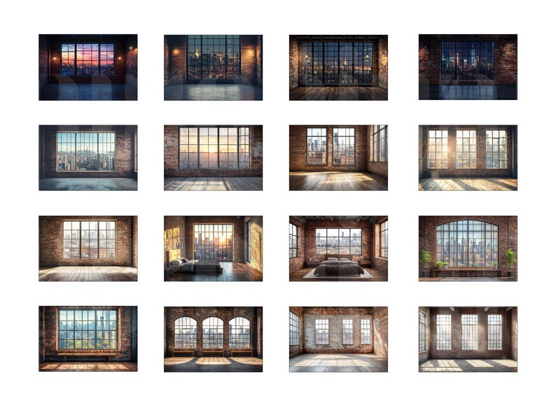 45 Urban Studio Loft Digital Backdrops, Perfect for Wedding, Birthday ...