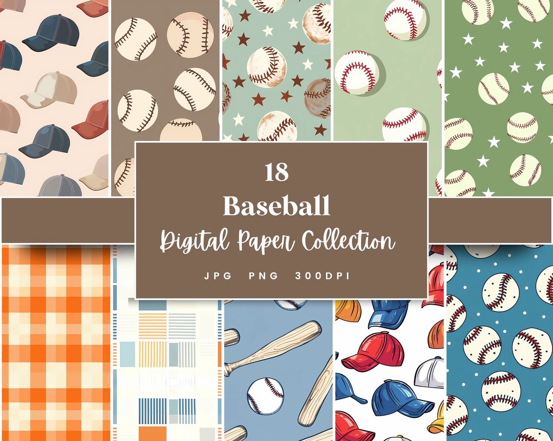18 Baseball, Seamless Digital Paper, Perfect for Textures Backgrounds ...