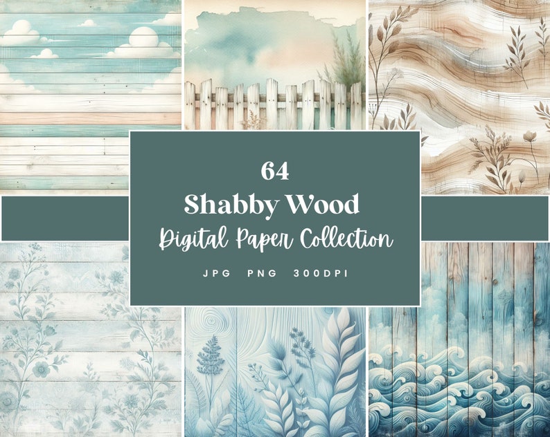 64 Shabby Wood Background Digital Paper, Perfect for Textures ...