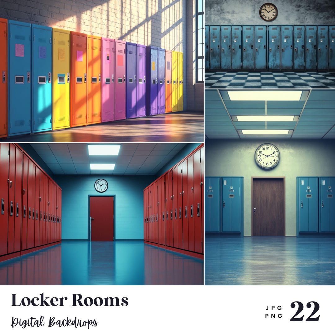 22 Locker Rooms Digital Backdrops, Perfect for Wedding, Birthday ...