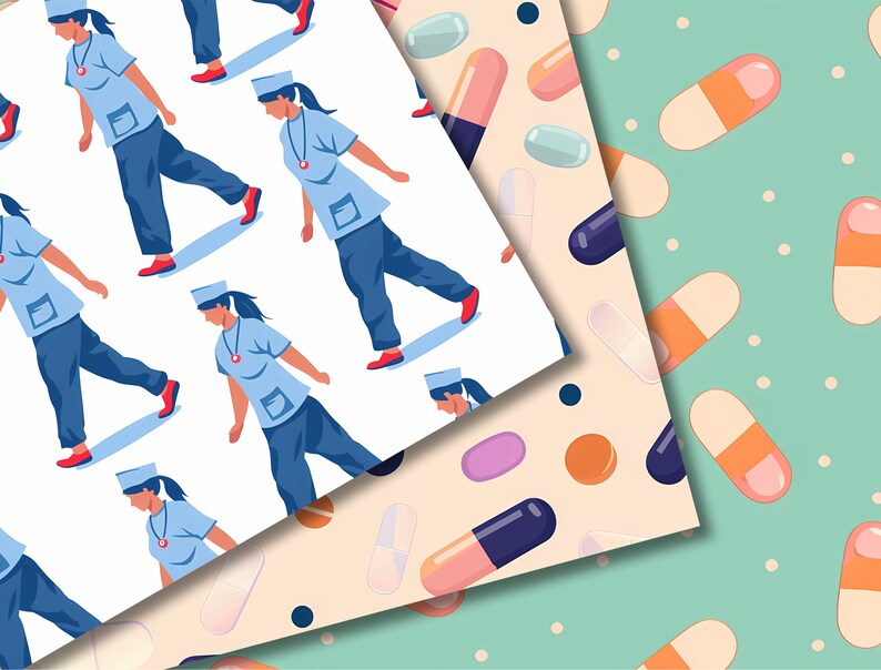 28 Nurse Seamless Digital Paper, Perfect for Textures Backgrounds ...