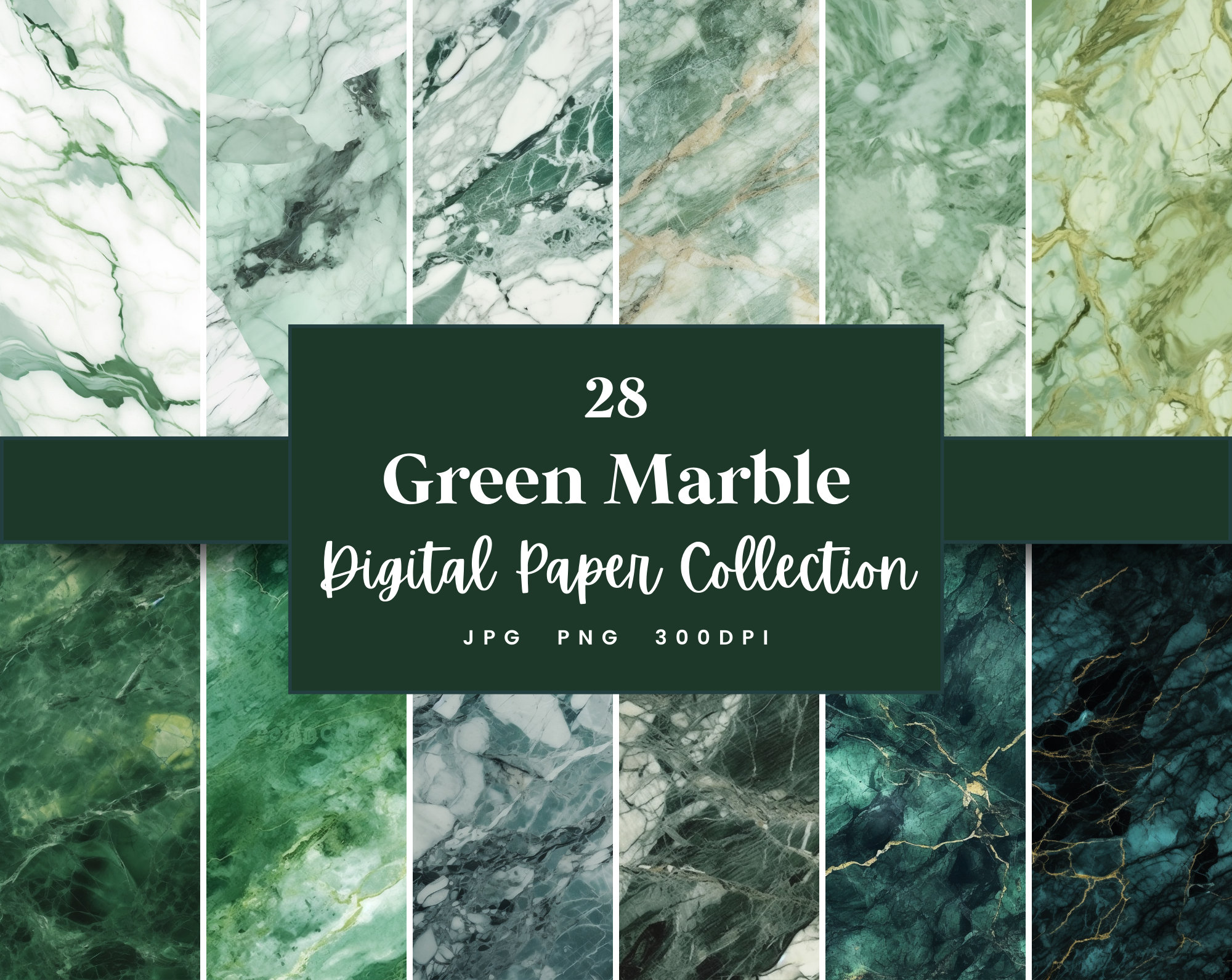 28 Green Marble Digital Paper, Green Marble Textures Backgrounds ...