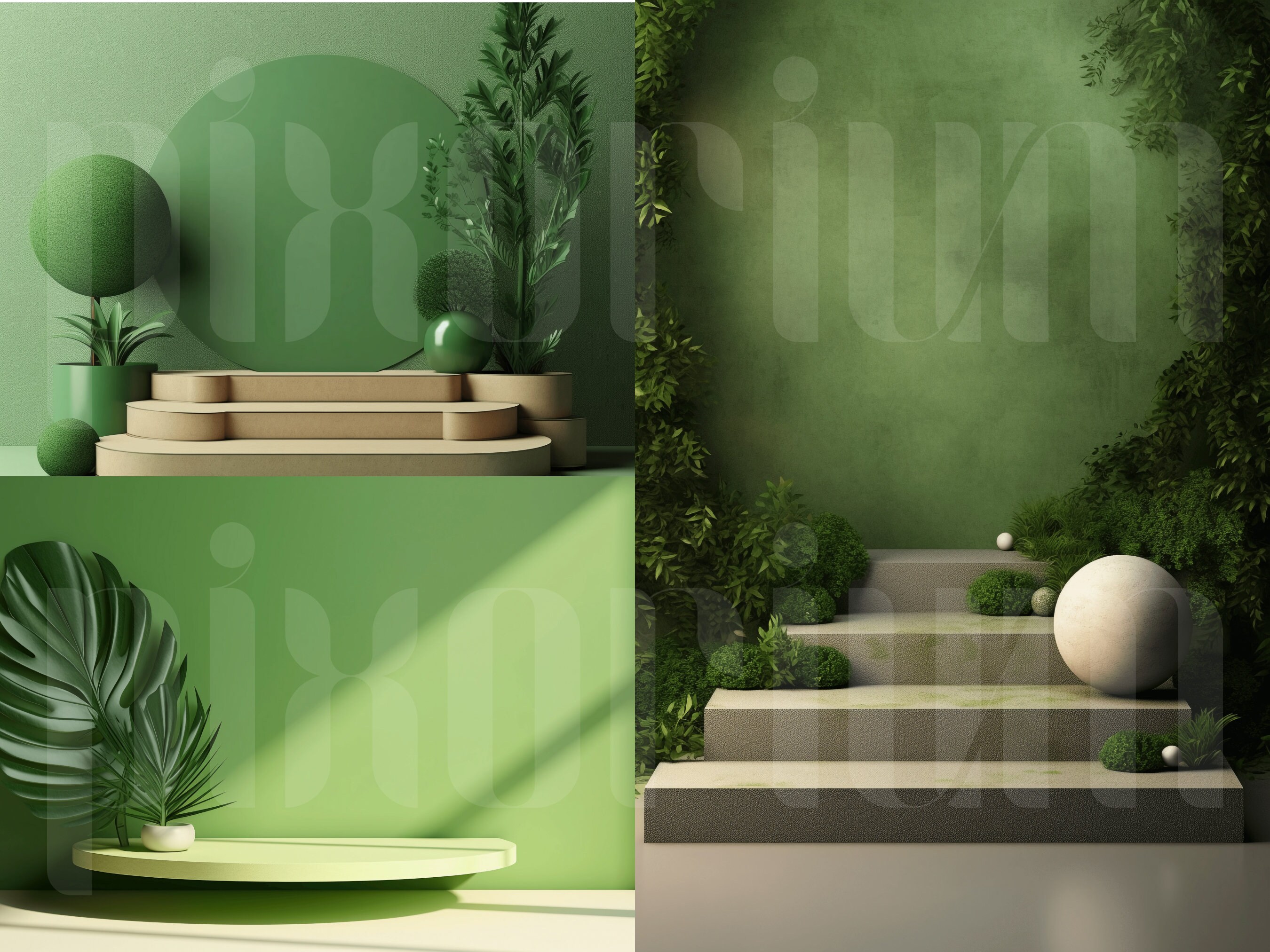 20 Green Product Presentation Digital Backdrops, Perfect for Marketing ...