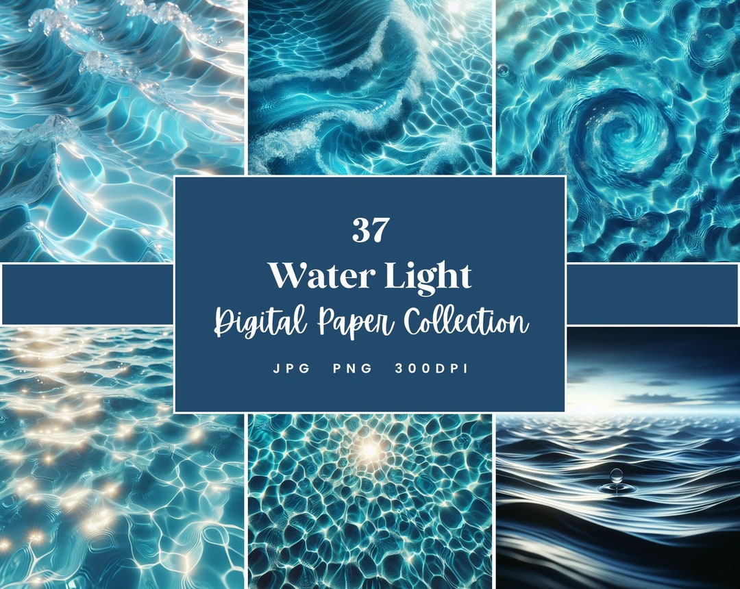 37 Water Light Background Digital Paper, Perfect for Textures ...