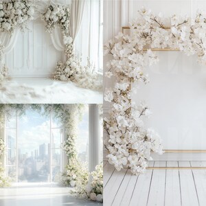 41 White Maternity Digital Backdrops, Perfect for Wedding, Birthday ...