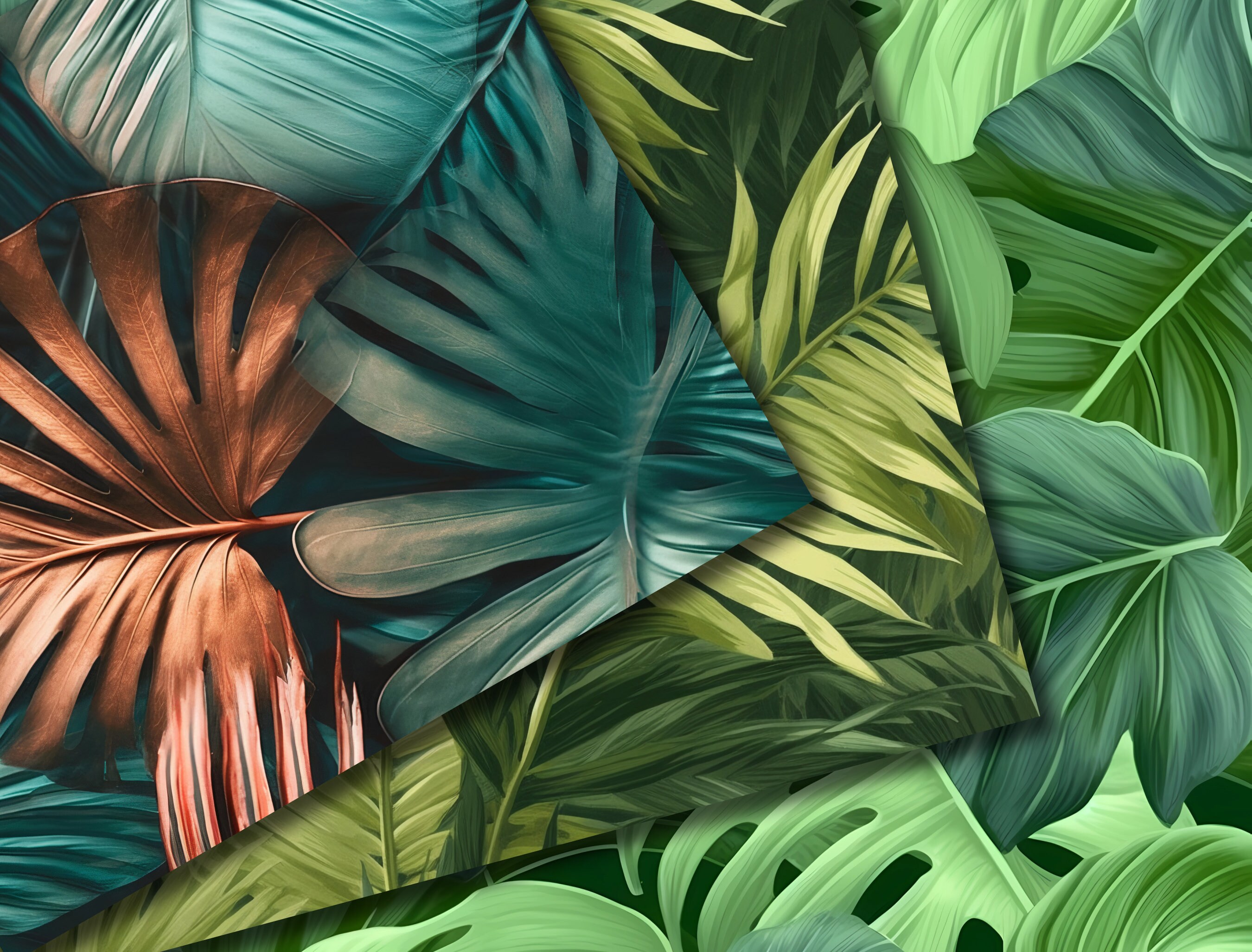 22 Tropical Leaves Digital Paper, Tropical Leaves Textures Backgrounds ...