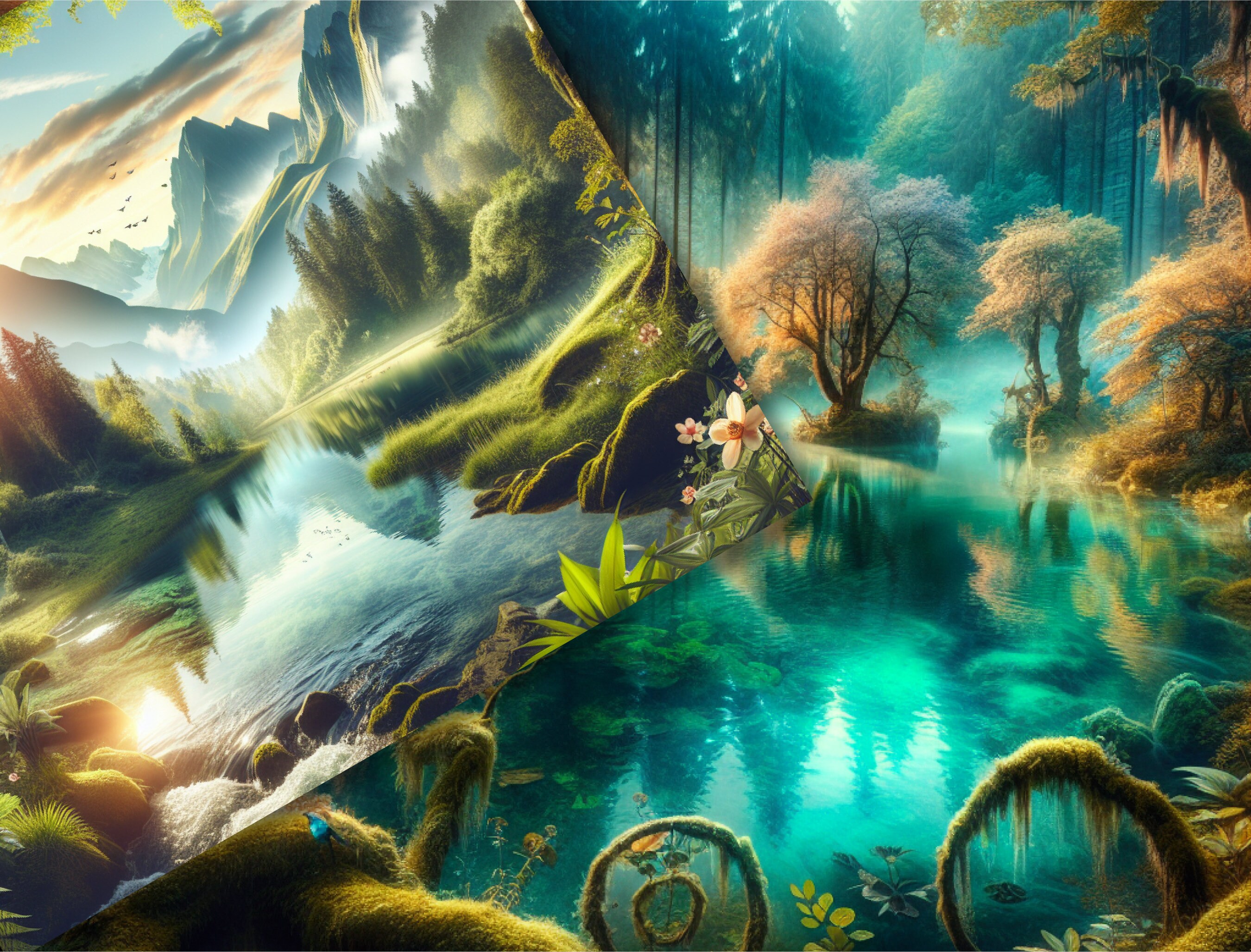 57 Enchanted Lake Background Digital Paper, Perfect for Textures ...