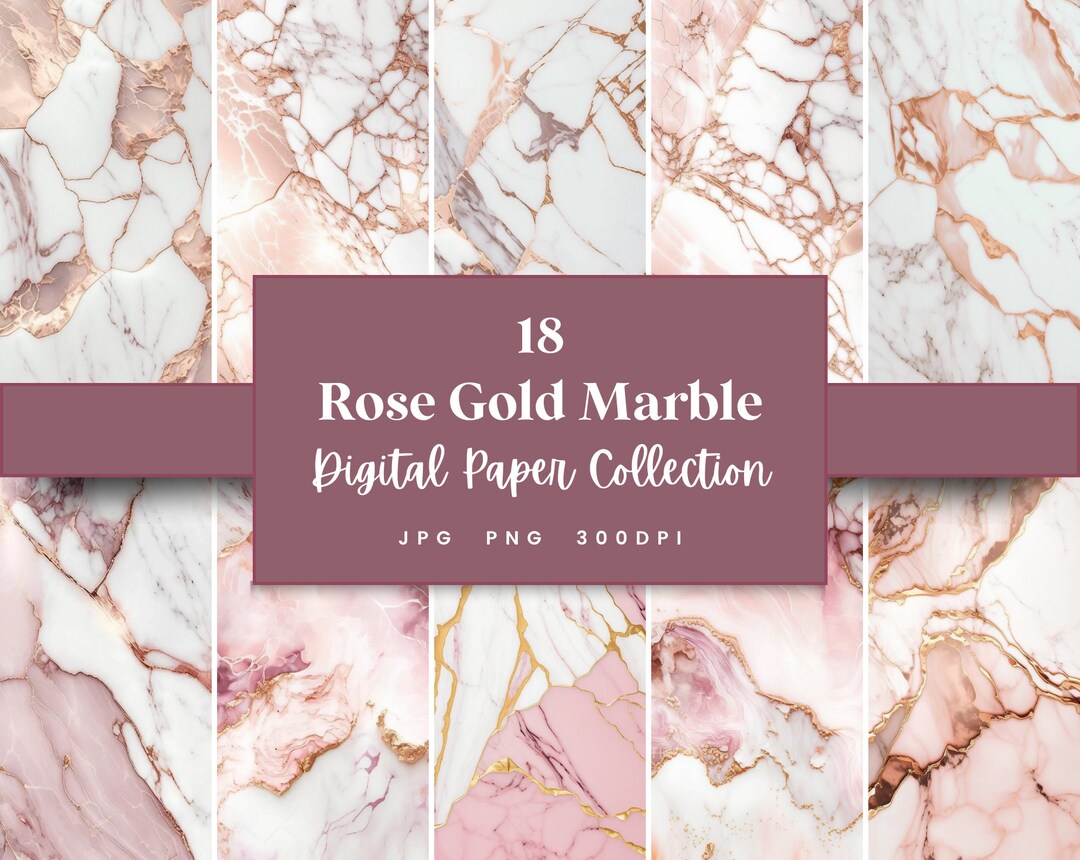 18 Rose Gold Marble Digital Paper, Marble Patterns Textures ...