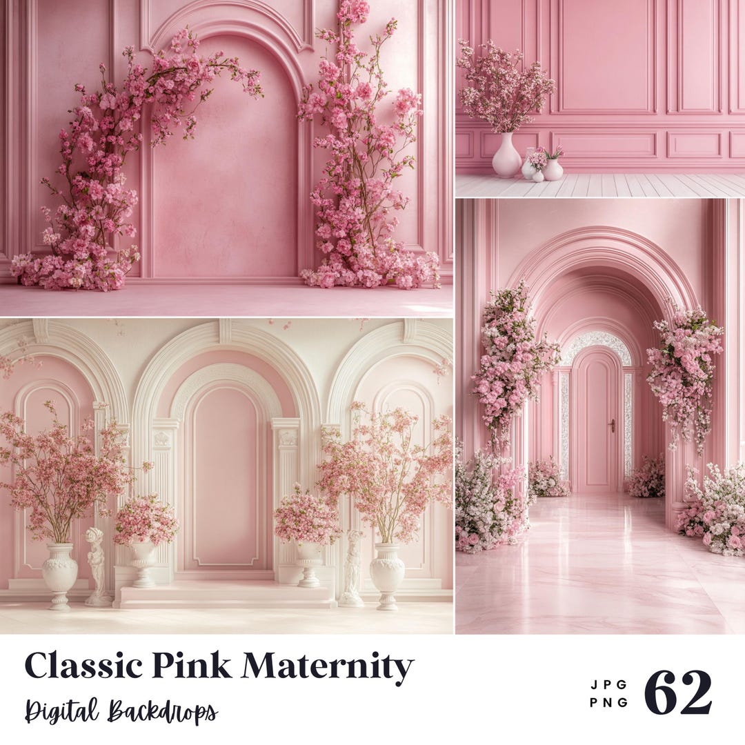 62 Classic Pink Maternity Digital Backdrops, Perfect for Wedding ...