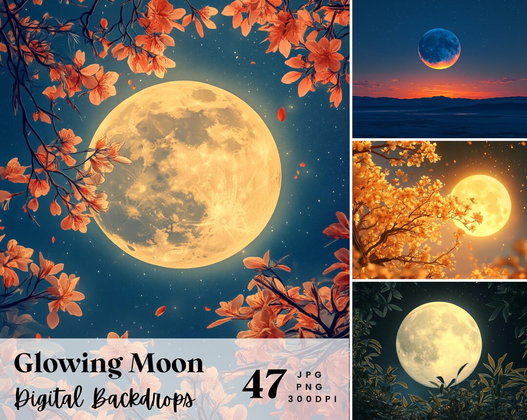 47 Glowing Moon Backdrops, Perfect for Wedding, Birthday, Special Day ...